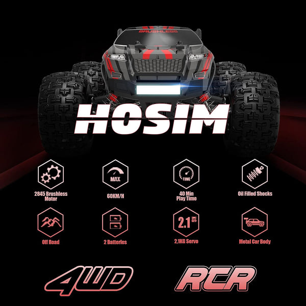 Hosim 1:16 Brushless RC Car High Speed Remote Control Car RC Monster T