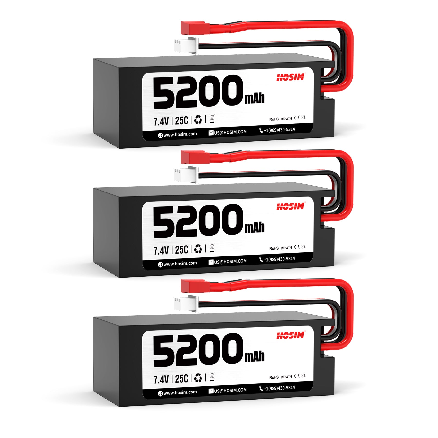 RC Cars Battery 25C 2S 7.4V 5200mAh forRC Truck X07 X08 X17 X25 X27 3P ...