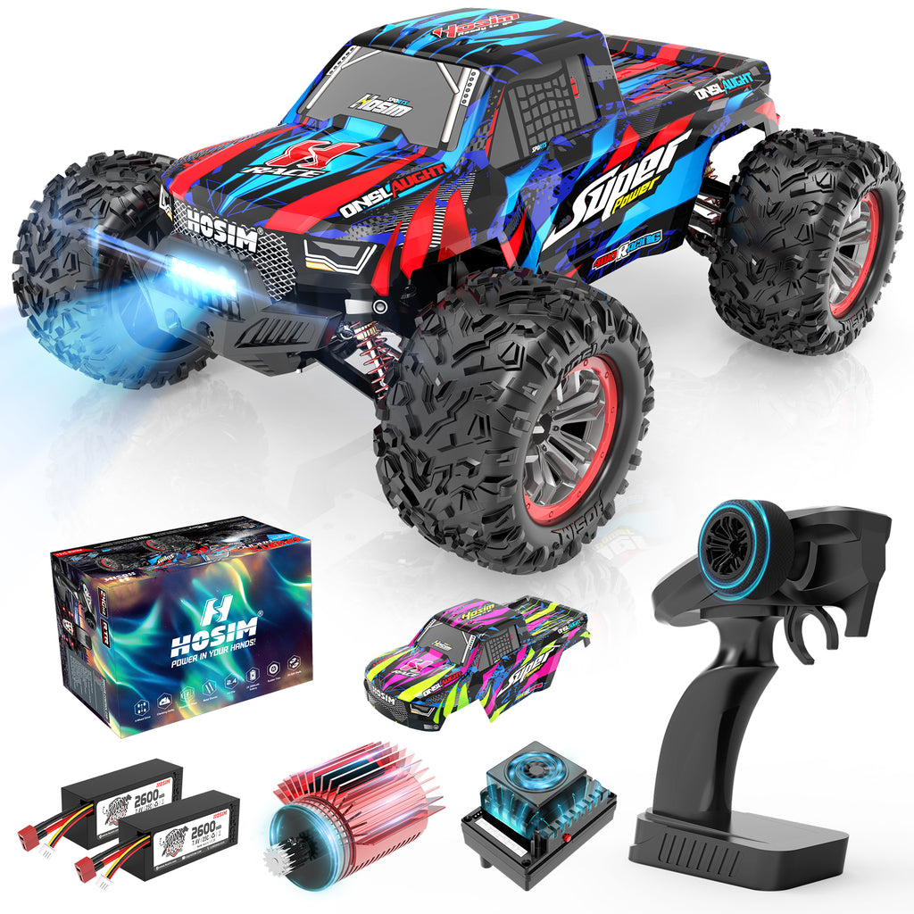Hosim RC Car 1/10 Brushless SUPER X08 High Speed 43MPH All Terrain 4WD ...