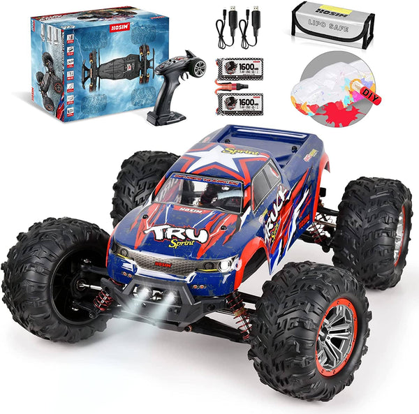 Hosim 1:10 Large Scale RC Car Monster Truck Upgraded 9125 Blue Remote
